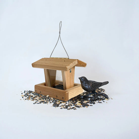 Handcrafted Mini-hopper Cedar Feeder – Happy Birdwatcher